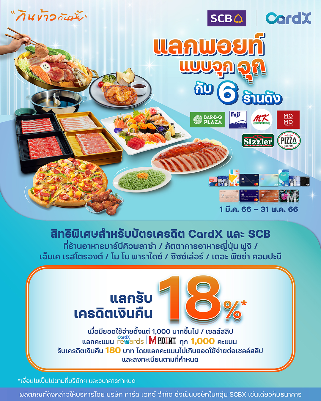 บัตรเครดิต Card X และ SCB จัดเต็มโปรโมชันสุดว้าว!!! แลกพอยท์แบบจุกจุกกับ 6 ร้านดัง แลกรับเครดิต ...